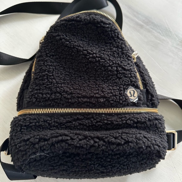 lululemon athletica | Bags | Lululemon Black Fleece Mini Backpack ...